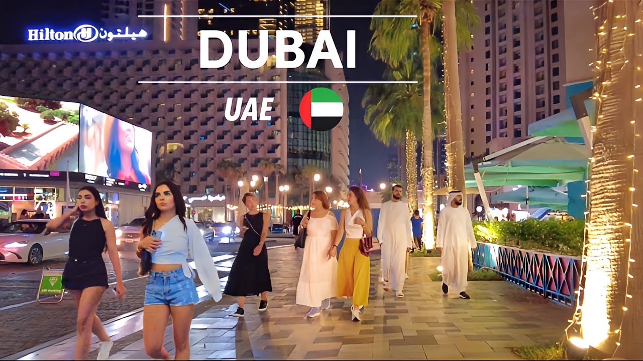 Dubai Nightlife [4K] - United Arab Emirates 🇦🇪 Old Village - Burj ...