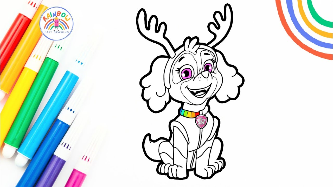 PAW Patrol the Movie Skye Drawing Easy Tutorial | How to Draw PAW ...