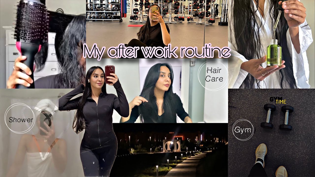 My after work routine👩🏻‍💻 ( Gym 🏋🏻‍♀️, Shower 🛁, Hair care 💆🏻‍♀️,…) 🩷🌸💄 ...
