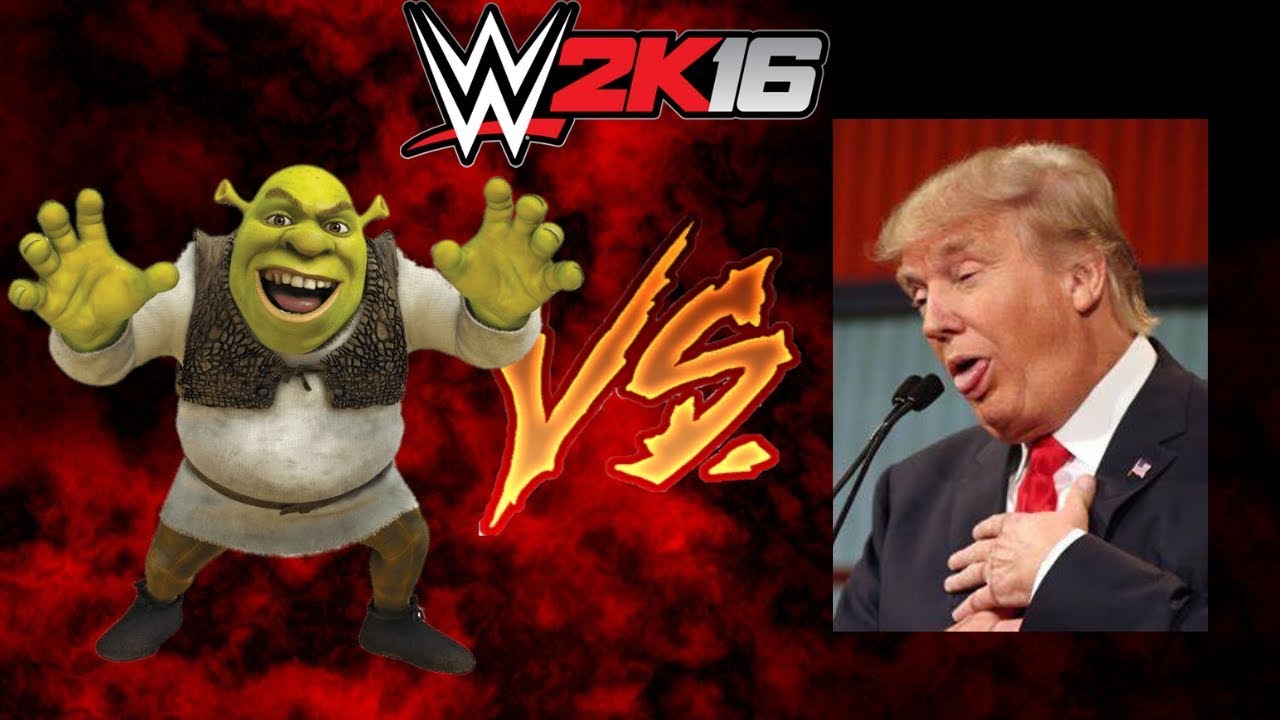 Shrek vs. Donald Trump - WWE 2K16 PS4 Gameplay - YouTube