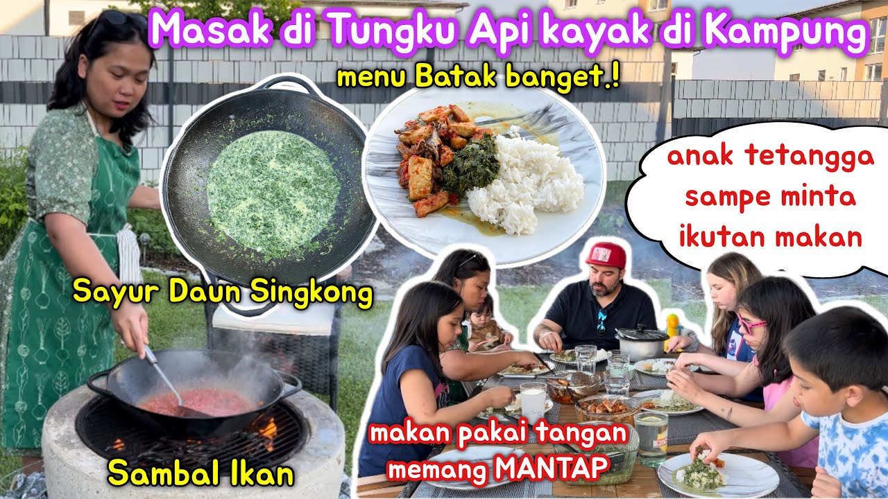 Masak SAYUR DAUN SINGKONG & IKAN SAMBAL di TUNGKU API ala KAMPUNG ...