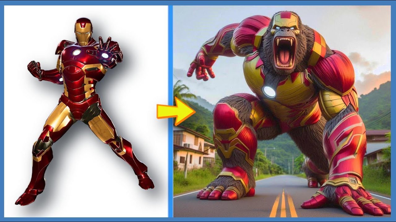 SUPERHEROES as GORILLA 💥 MARVEL & Dc - YouTube