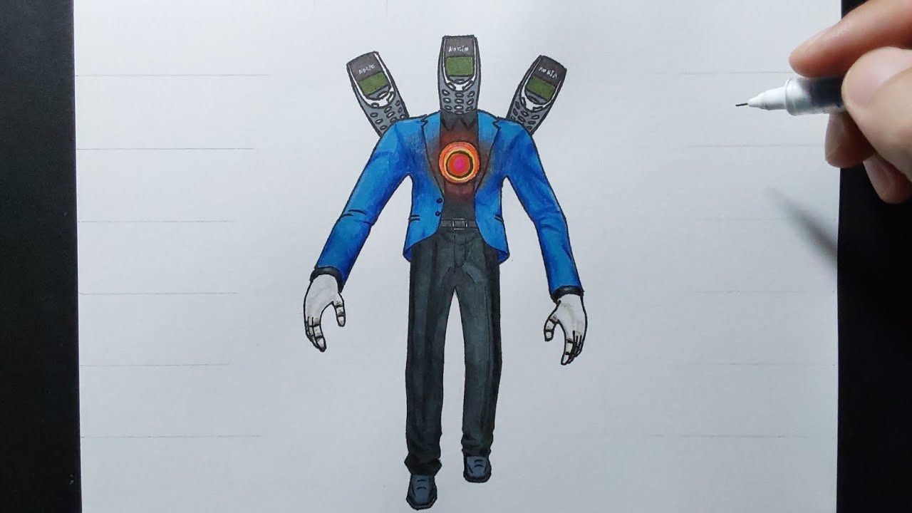 How to draw New Titan Phone Man Mecha Boss - YouTube