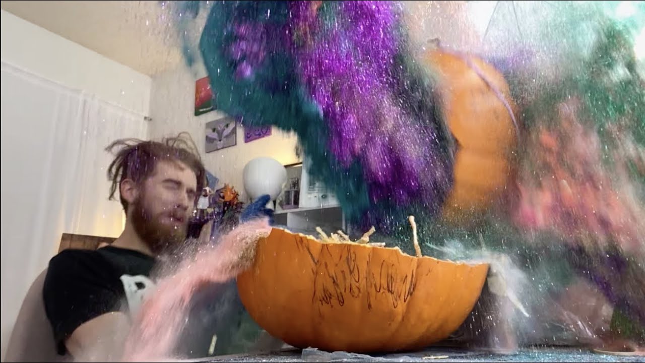 EXPLODING A GLITTER PUMPKIN! - YouTube