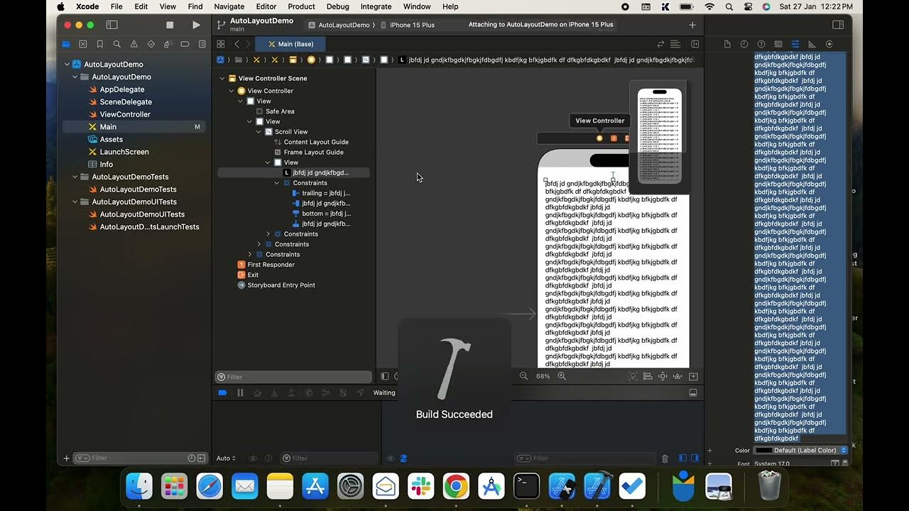 Scrollview using autolayout with fix button at bottom on the screen in iOS storyboard. - YouTube