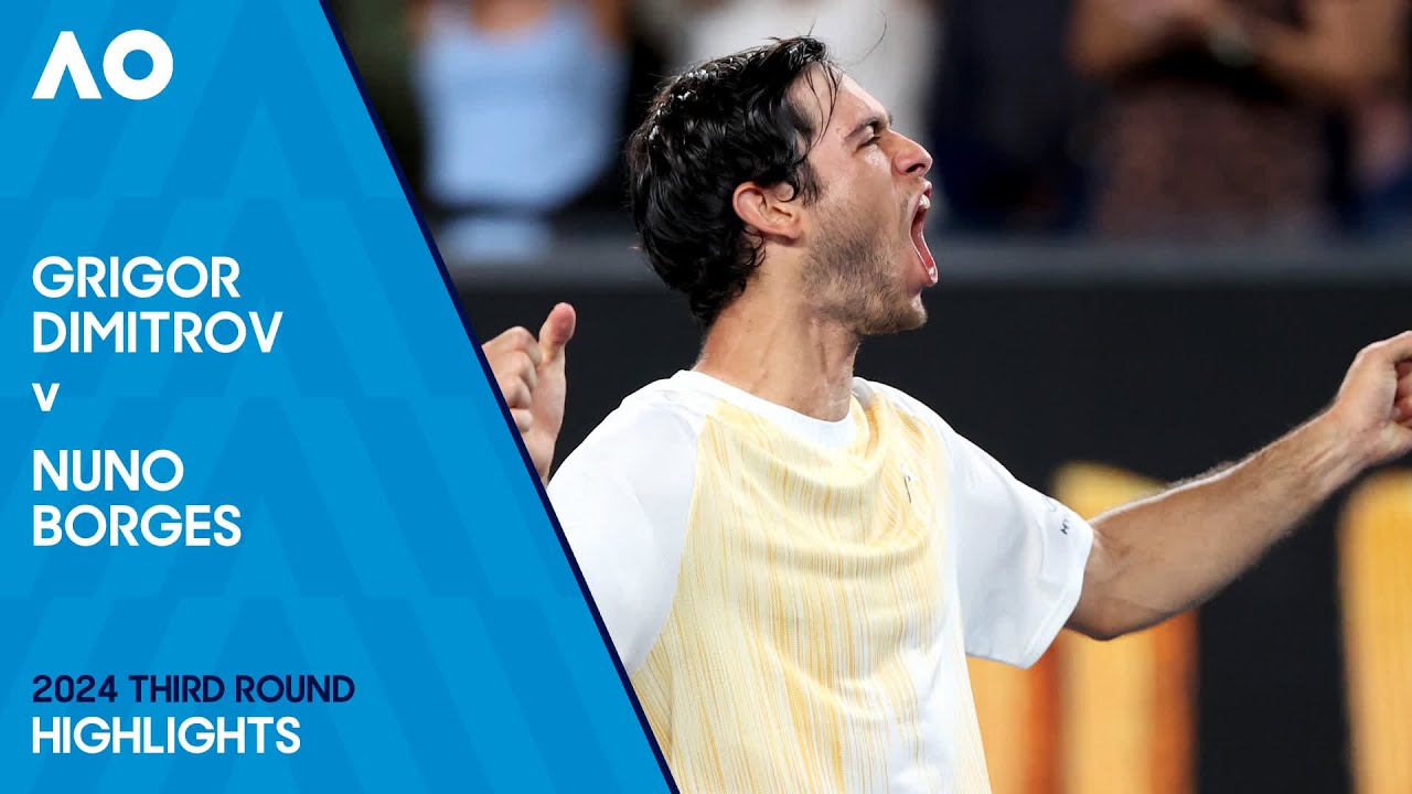 Grigor Dimitrov v Nuno Borges Highlights | Australian Open 2024 Third Round - YouTube