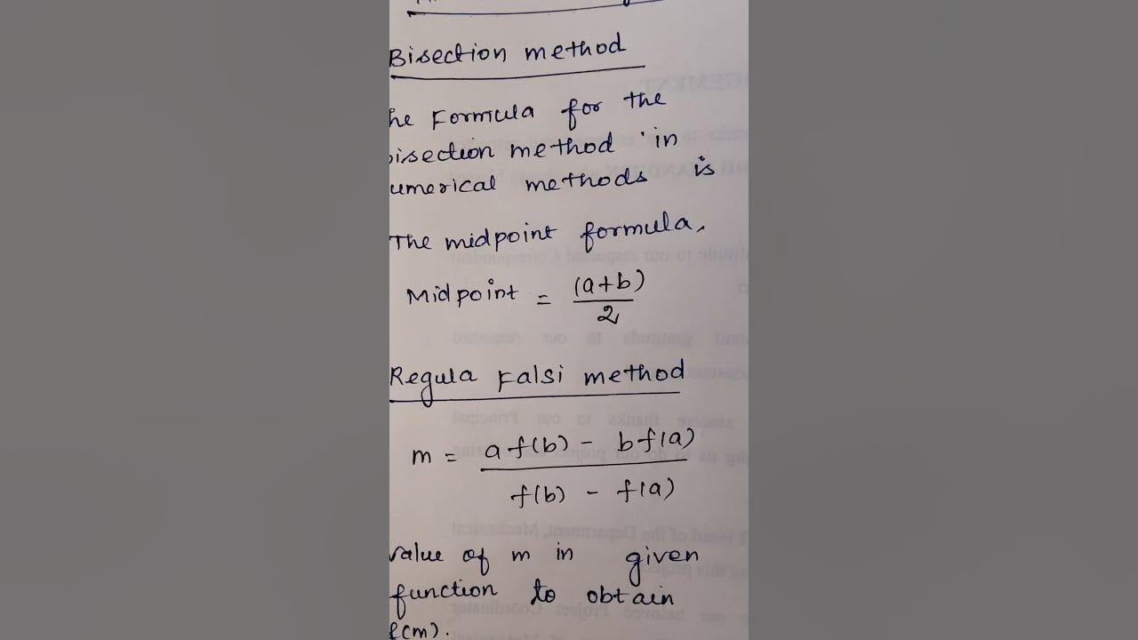 Formula#Bisection method#Regula Falsi method - YouTube