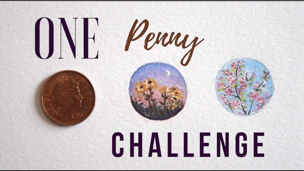 ONE PENNY CHALLENGE - Gouache - YouTube