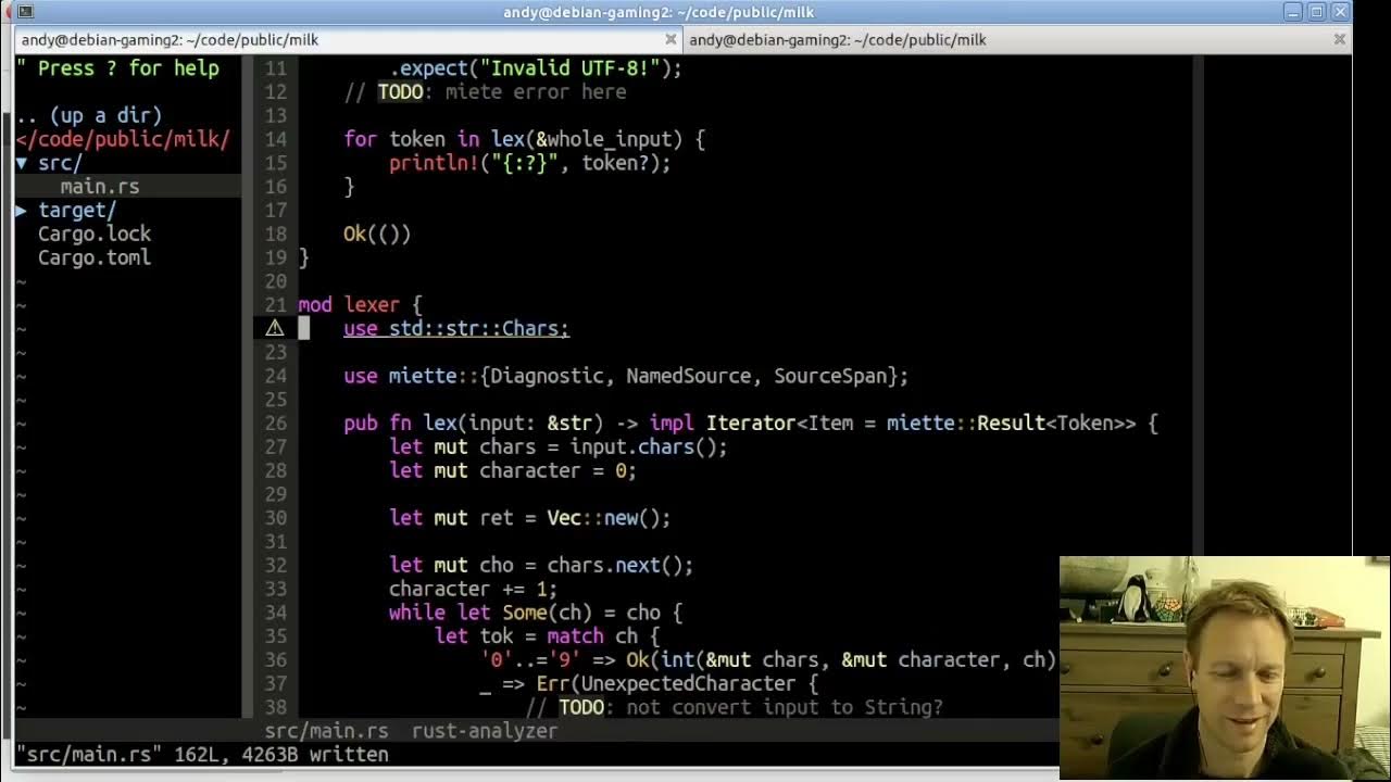 Mini-rust in Rust 004: Refactoring our lexer - YouTube