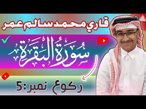 FIFTH RUKUU OF SURAH BAQARAH(البقره).Qari Muhammad Salim Umar.Must ...