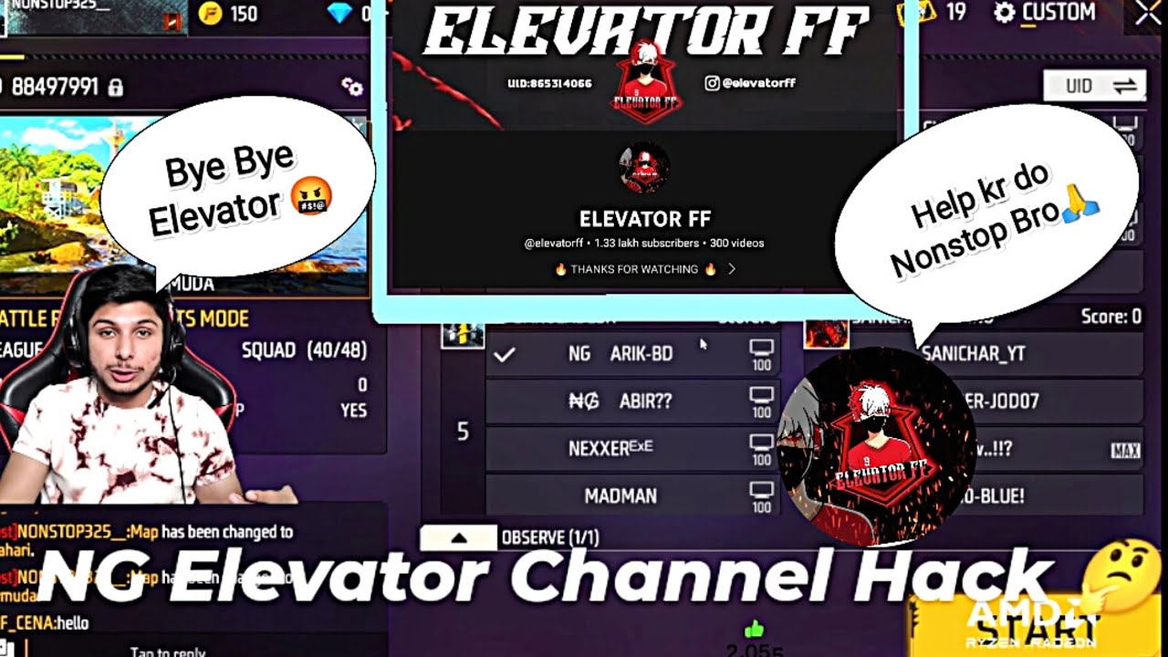 @NonstopGaming_ reaction on @elevatorff Channel Hack news | Where is NG Elevator ?? 🤔 #elevator ...