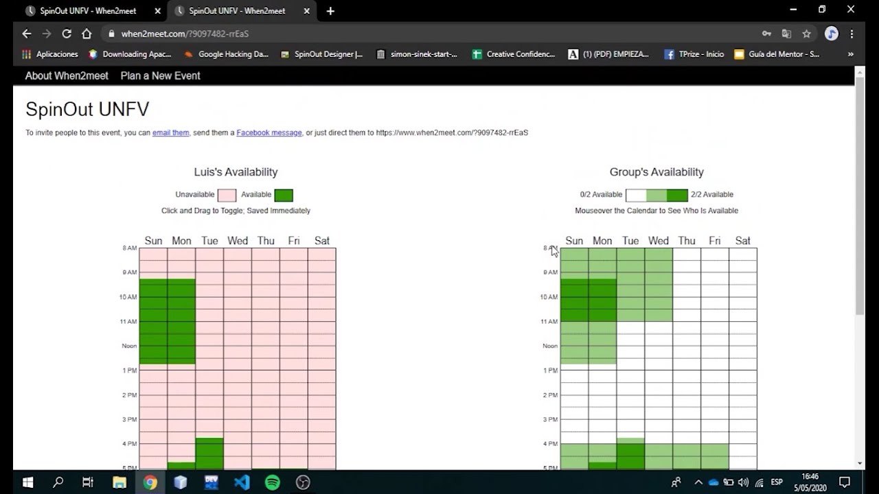 Cómo usar When2meet - SpinOut UNFV🚀 - YouTube