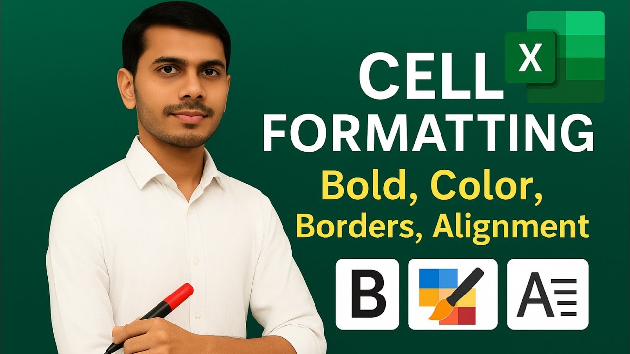 Excel Cell Formatting | Bold, Color, Borders & Alignment | Beginners के ...