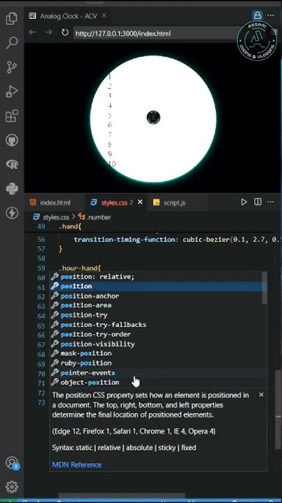 Analog Clock Coding Css Programming Htmlcss Reels Youtube Shorts