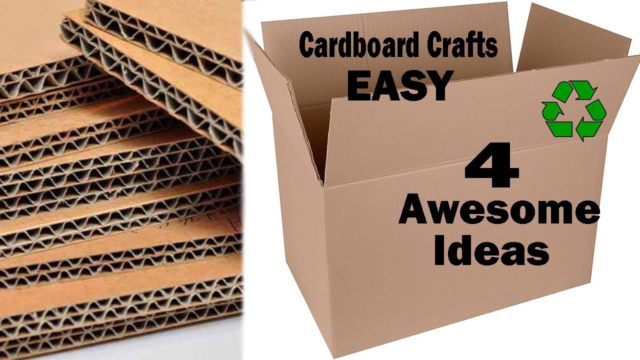 DIY - 4 Easy Awesome Cardboard Craft Ideas | Best out of waste # ...