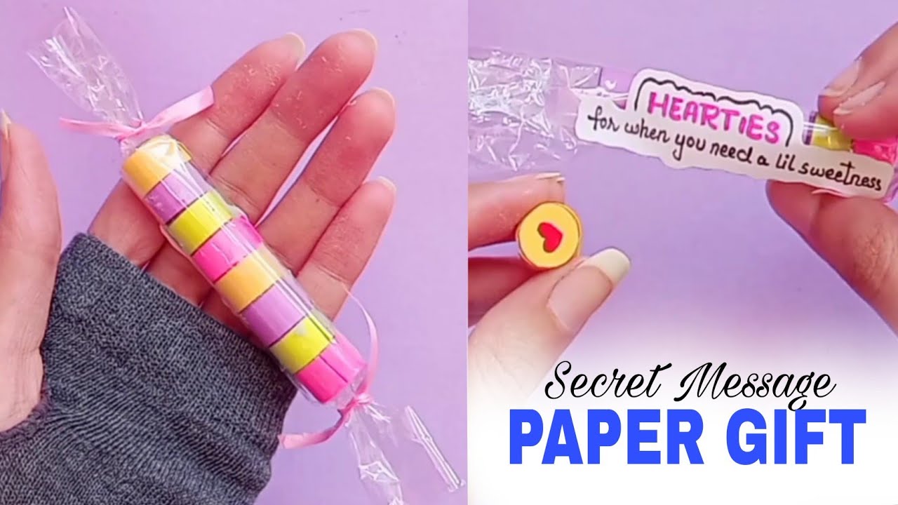 Secret Message Candy Paper Gift DIY | Homemade Paper gift idea ...