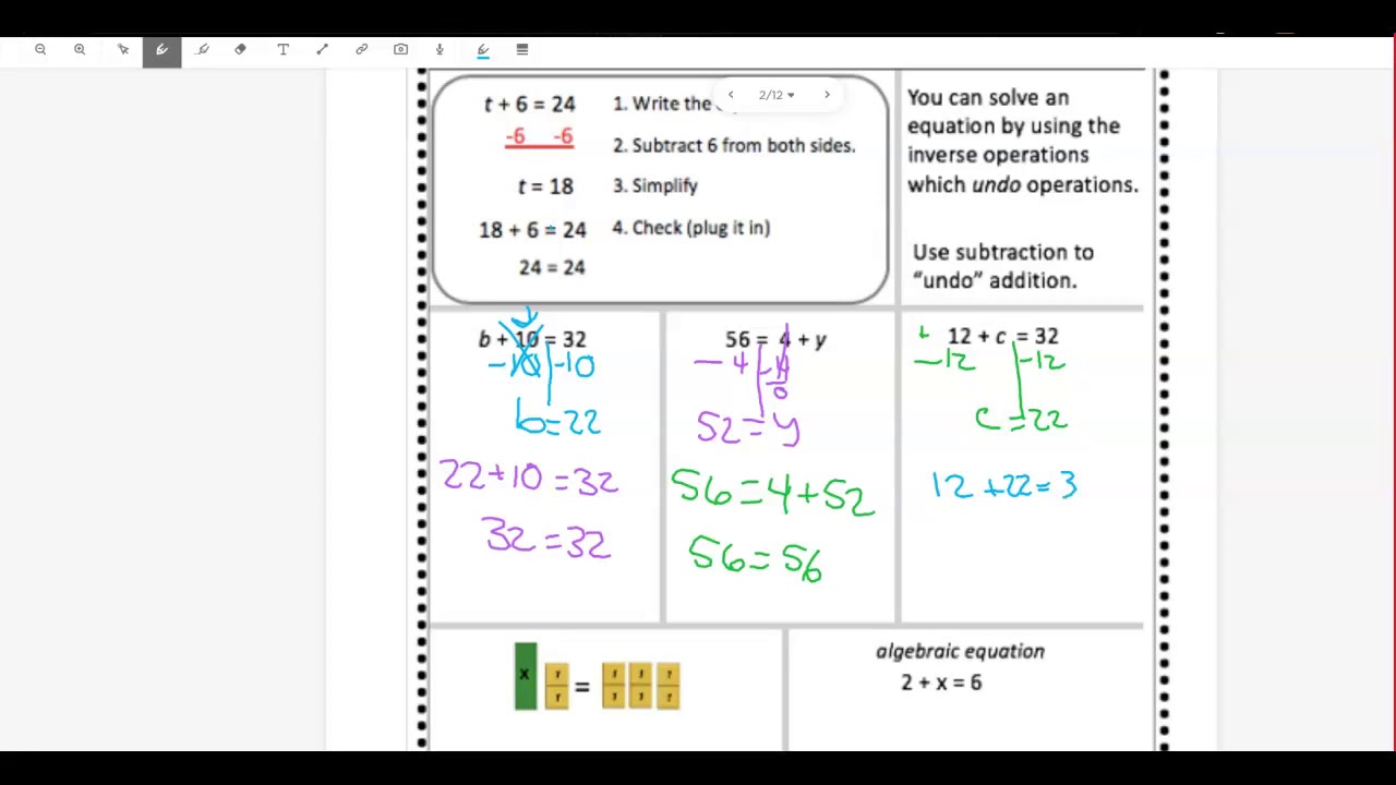 SOLVE 1 STEP ADDITION EQUATIONS - YouTube