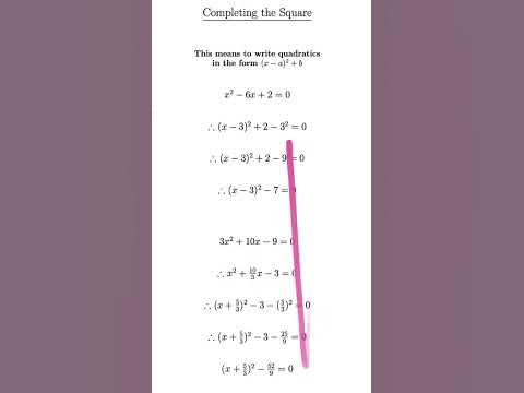 Quick reminder: Completing the square with coefficient of x squared - YouTube