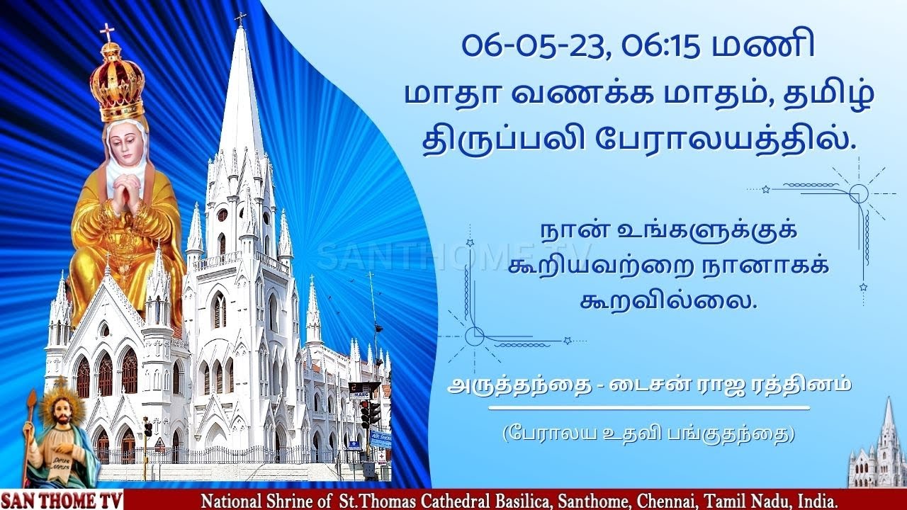 🔴🅻🅸🆅🅴 | Month of Mary | Special Holy Mass from Shrine Basilica in Tamil ...