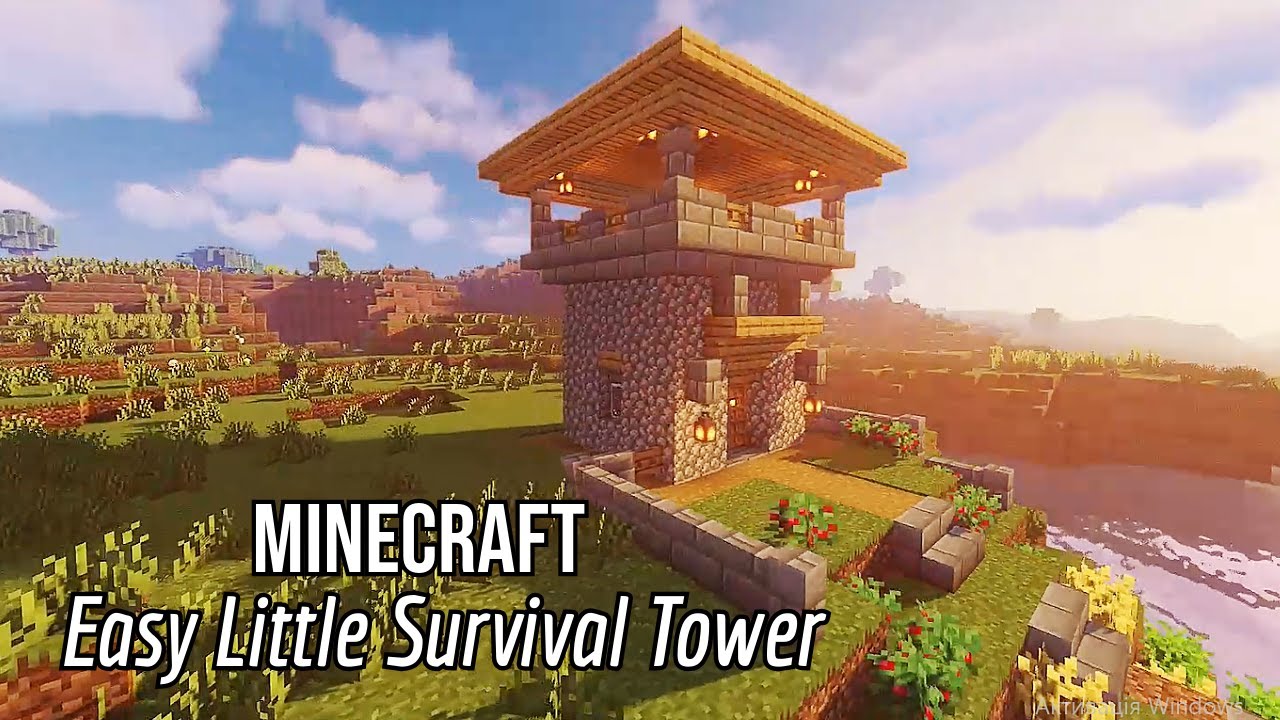 Easy Little Survival Tower // Minecraft Tutorial - YouTube