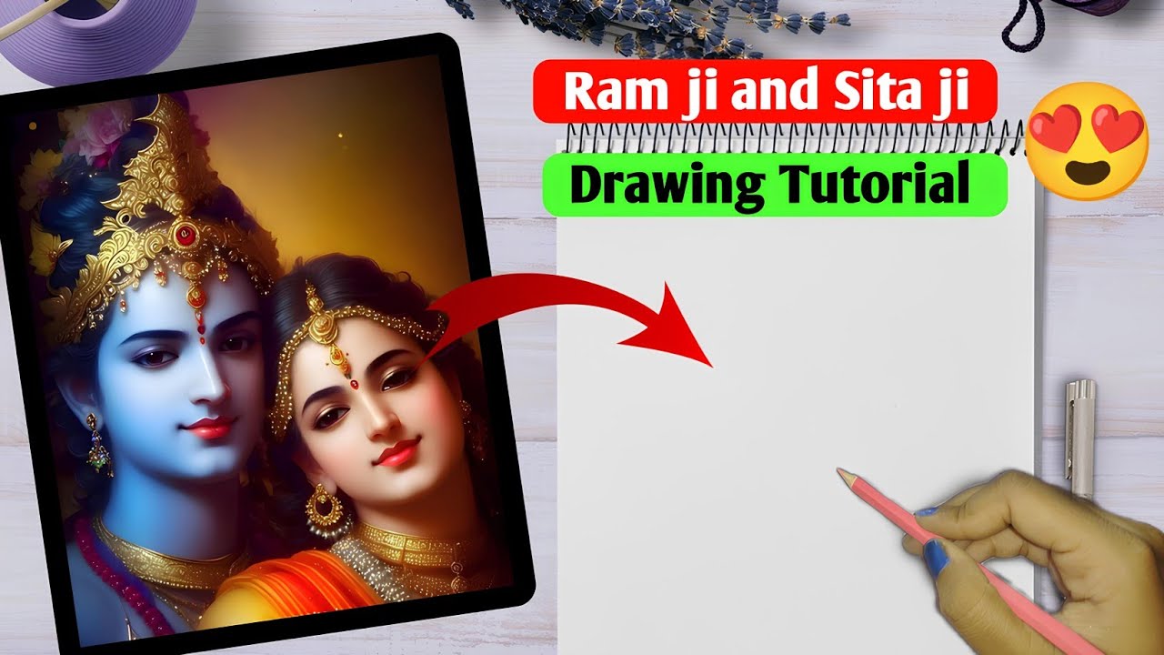 Easy Lord Shri Ram drawing for beginners | Ram Sita Drawing | Lord Ram ...