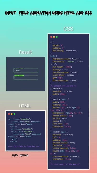 Input Field Animation Using Html And Css Coding Webdevelopment Css Html Javascript Youtube