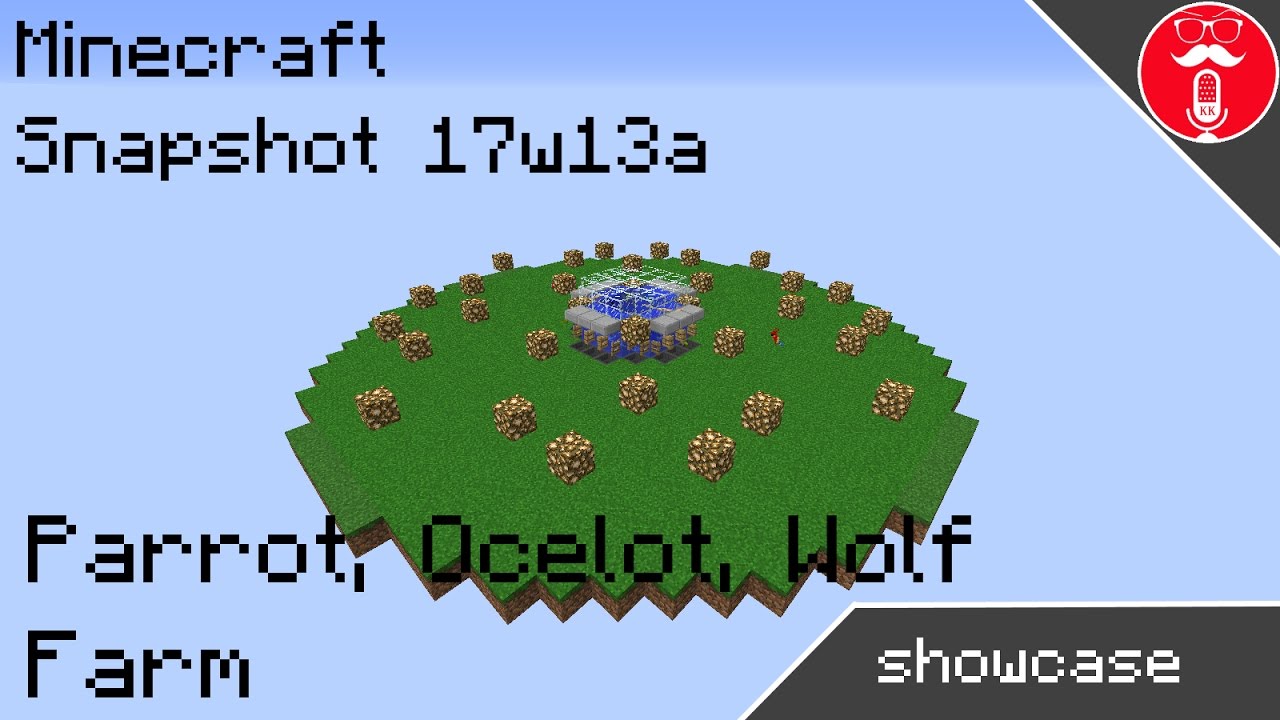 Simple Parrot, Ocelot and Wolf Farm | Minecraft 17w13a+ - YouTube