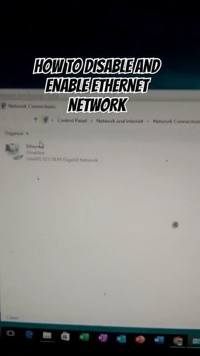 HOW TO DISABLE AND ENABLE ETHERNET NETWORK #ethernet #computer #connection #internet - YouTube