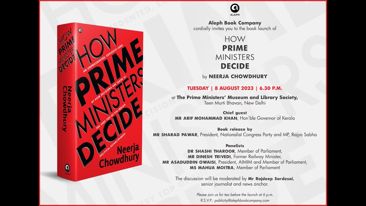 HOW PRIME MINISTERS DECIDE | BOOK RELEASE | NEERJA CHAUDHARY - YouTube