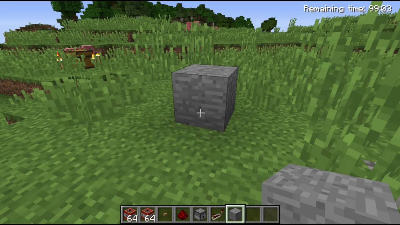Breaking a stone block in minecraft - YouTube