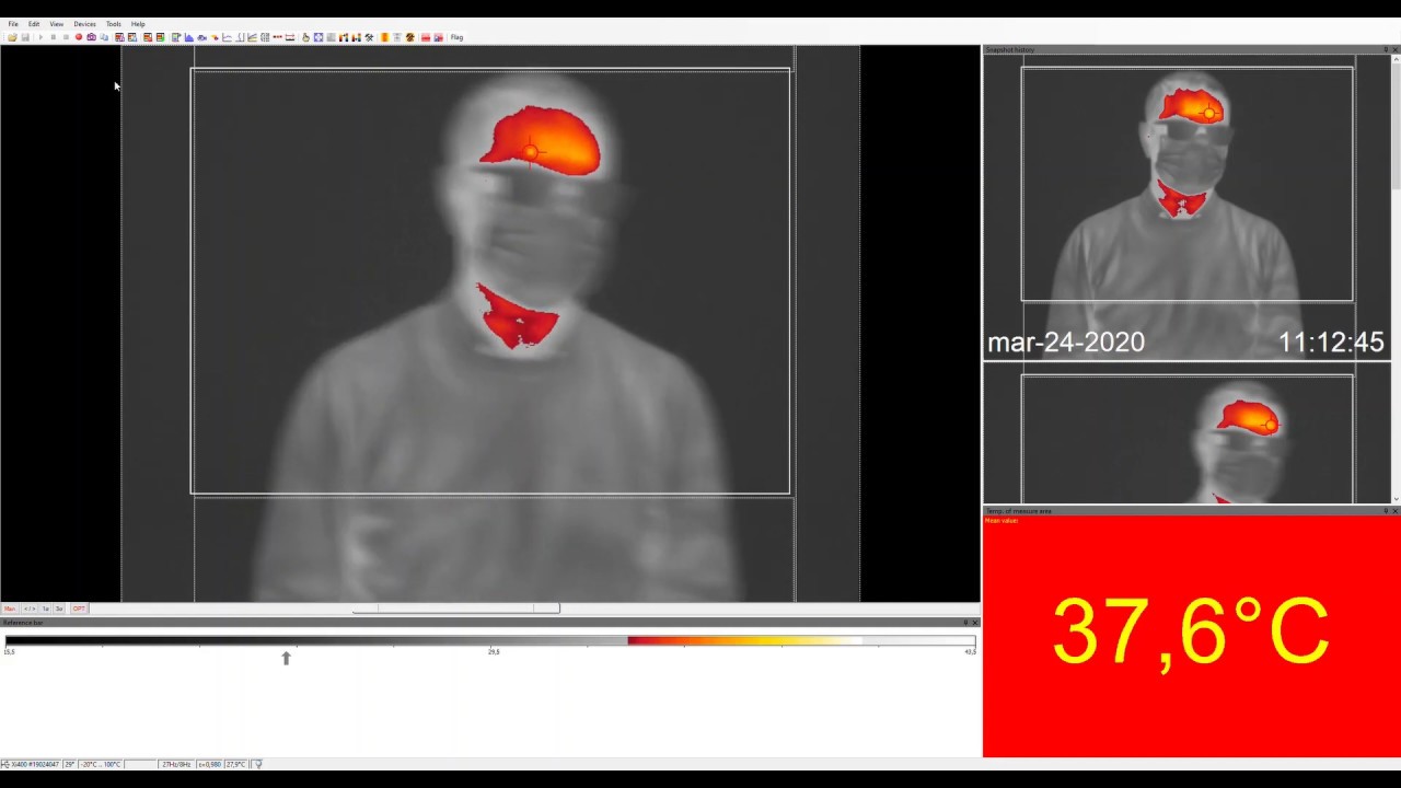 Meranie telesnej teploty infračervenou kamerou - YouTube