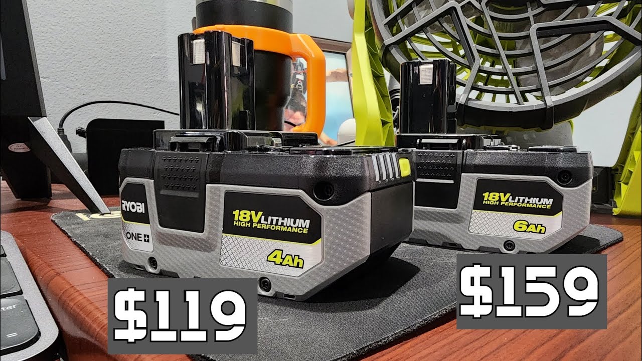 Ryobi Battery Test: is the 6AH worth the extra $40 over the 4AH? - YouTube