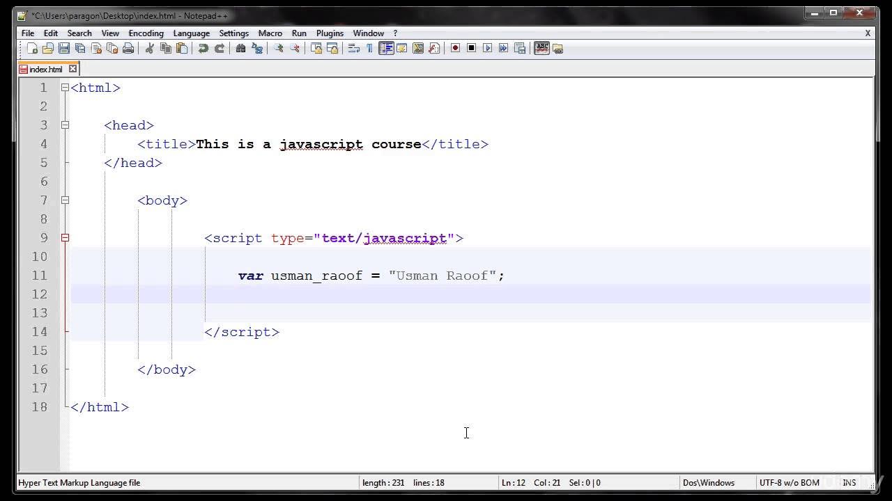 Javascript ~ 003 Variables And Alert Method - Youtube
