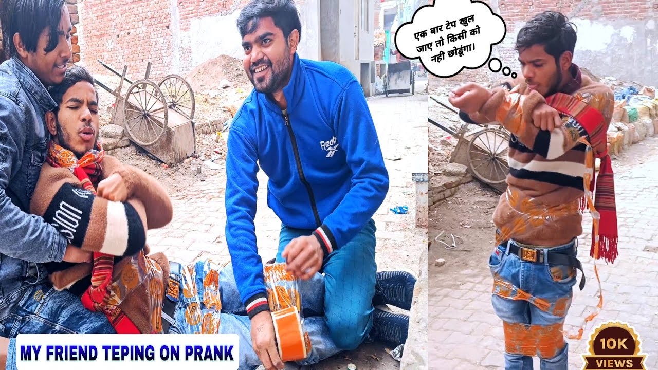 duct tape prank on my friend || masti vlog || Rahul Raj Team vlog ...