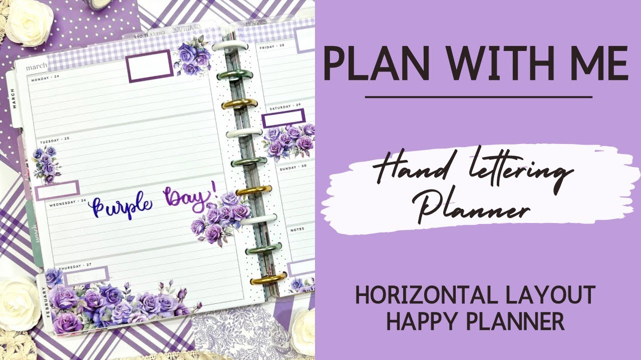 PLAN WITH ME | HORIZONTAL LAYOUT FOR HAND LETTERING PRACTICE | HAPPY ...
