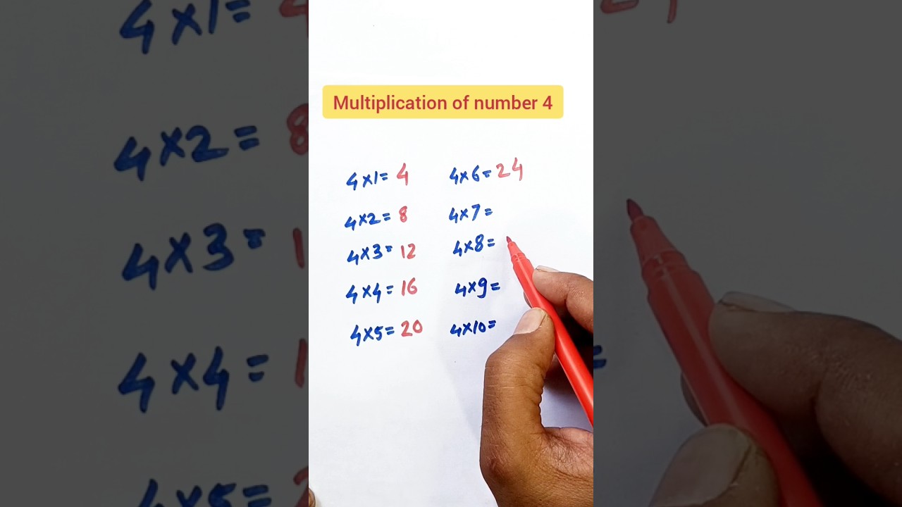Table of number 4#maths #shorts #education - YouTube