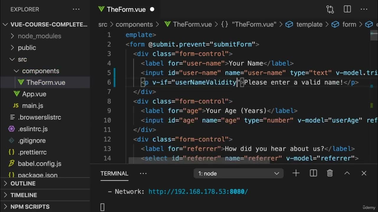 127 Adding Basic Form Validation - YouTube