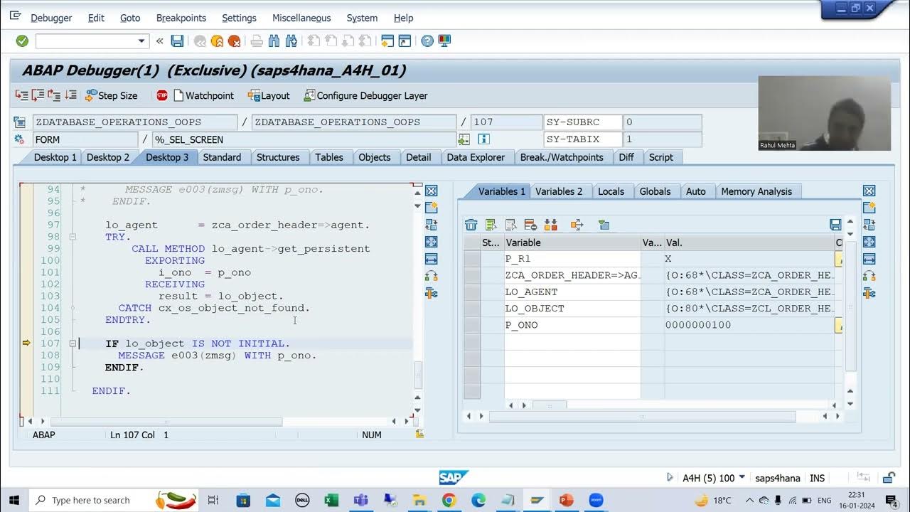 103 - ABAP OOPS - Persistence Class - Database Operations - INSERT Part5 - YouTube