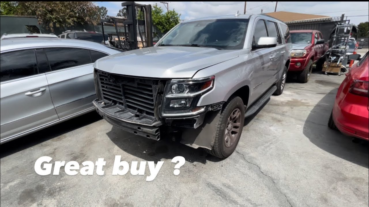 2019 Chevrolet suburban crashed from copart - YouTube