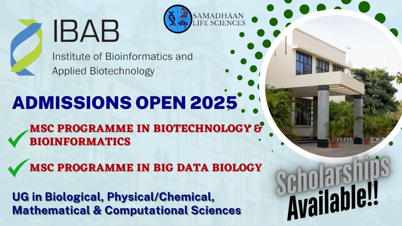 IBAB MSc Admissions 2025 | Biotechnology, Bioinformatics & Big Data ...