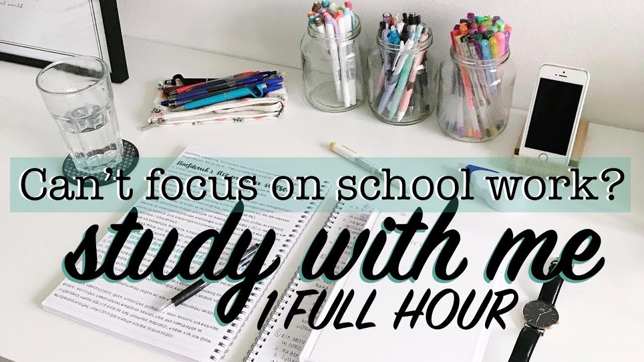 STUDY 1 FULL HOUR WITH ME - REAL TIME STUDY WITH ME - YouTube