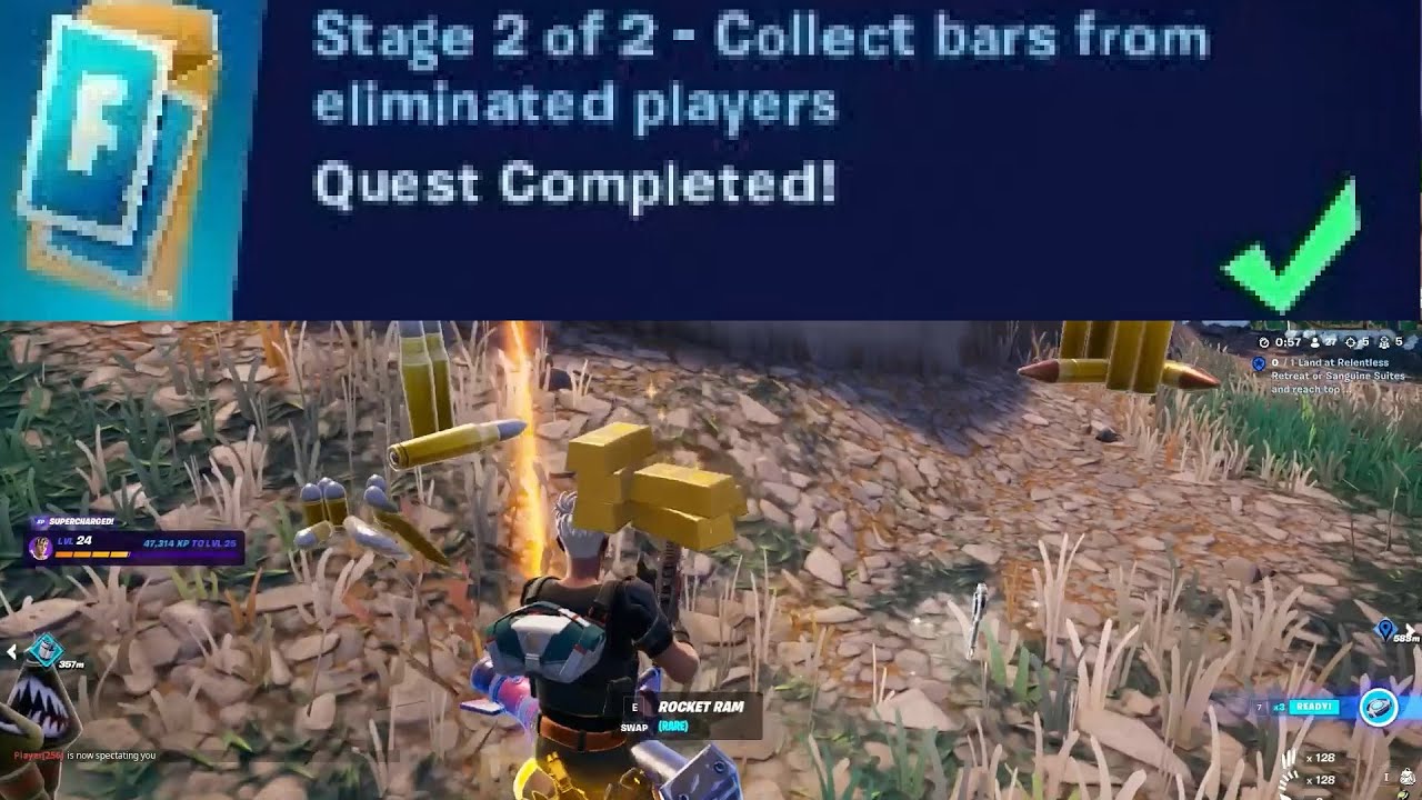Collect bars from eliminated players Fortnite - YouTube