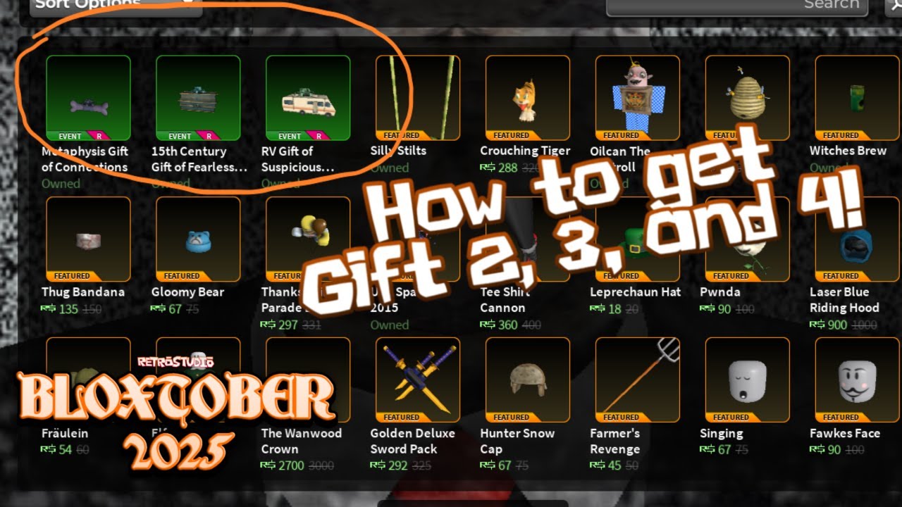 How to get gift 2, 3, & 4 in Bloxtober 2025 | Retrostudio - YouTube