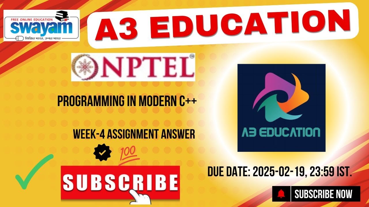 Nptel Programming In Modern C Week 4 Assignment 4 Answers Solution Quiz 2025 Jan Youtube