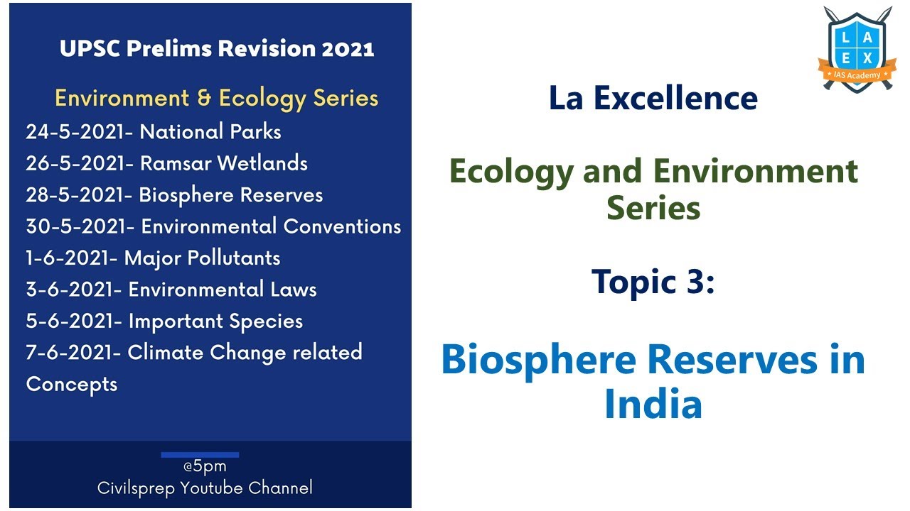 Biosphere Reserves in India || Ecology and Environment Series|| UPSC ...