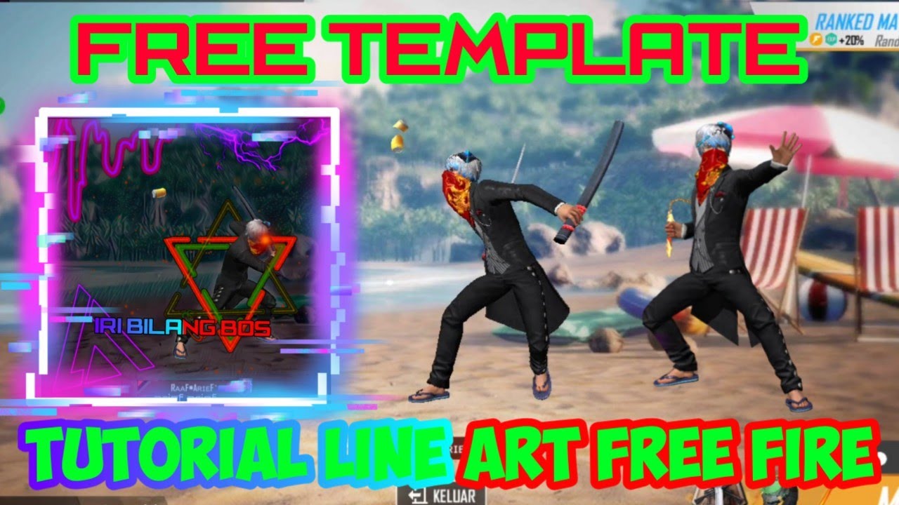 #freefire tutorial cara membuat line art free fire warna warni - YouTube