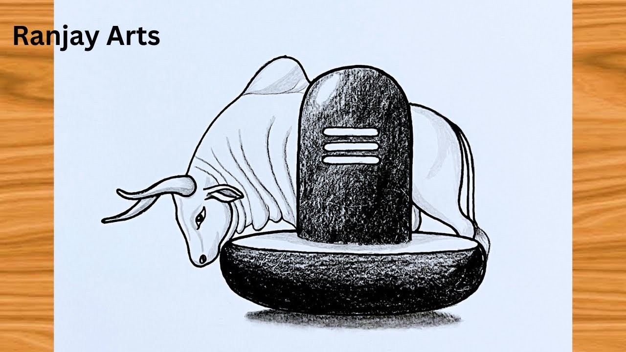 How To Draw Shivling With Nandi | Shivling Drawing Easy - YouTube