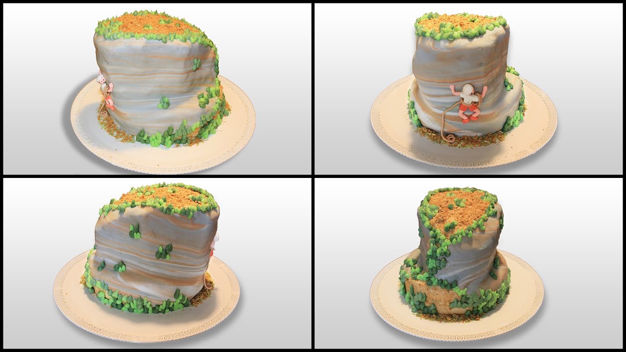 Rock Climbing Cake - Marbled Fondant - YouTube