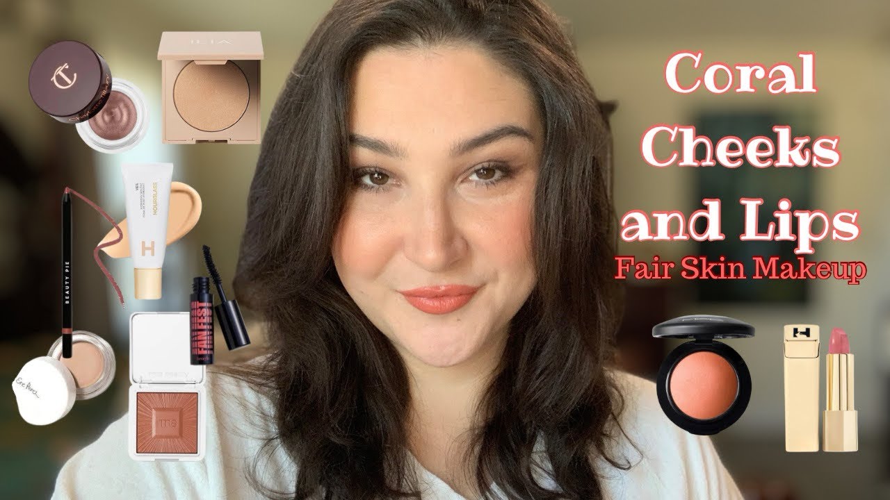 Colors that brighten the face. Corals on fair olive skin tone. - YouTube