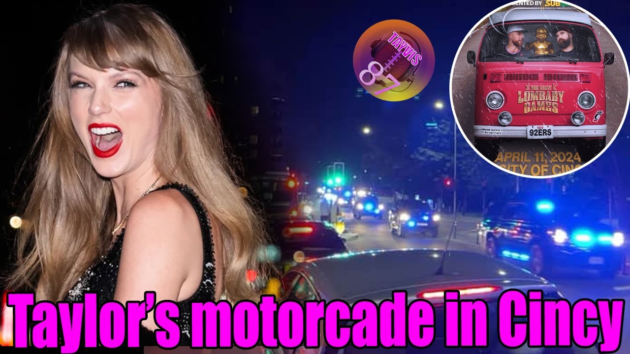 Police escort Taylor Swift heading to Jason&Travis's New Heights live ...